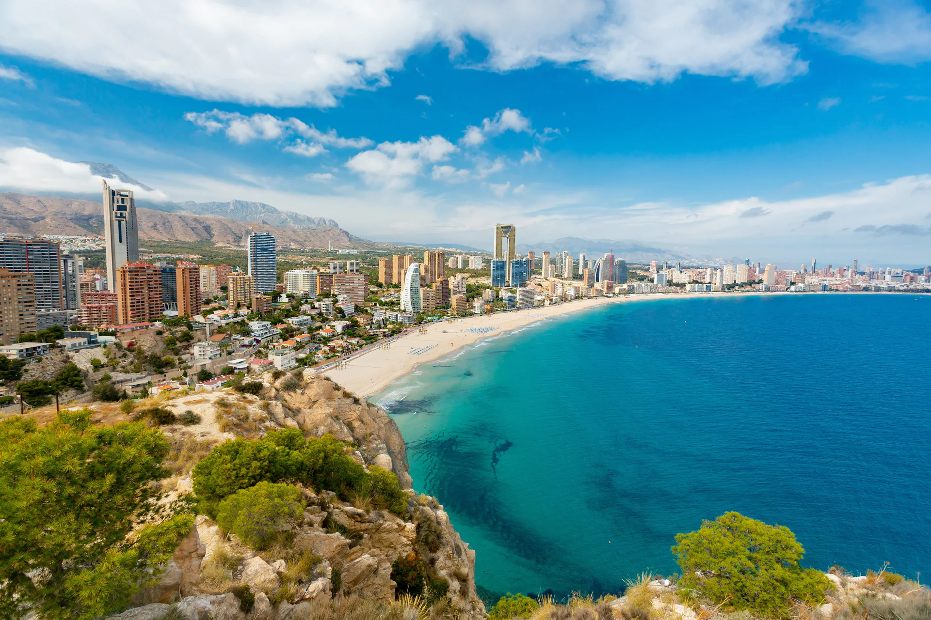 Benidorm with the Sea Benidorm Beach from a boulder