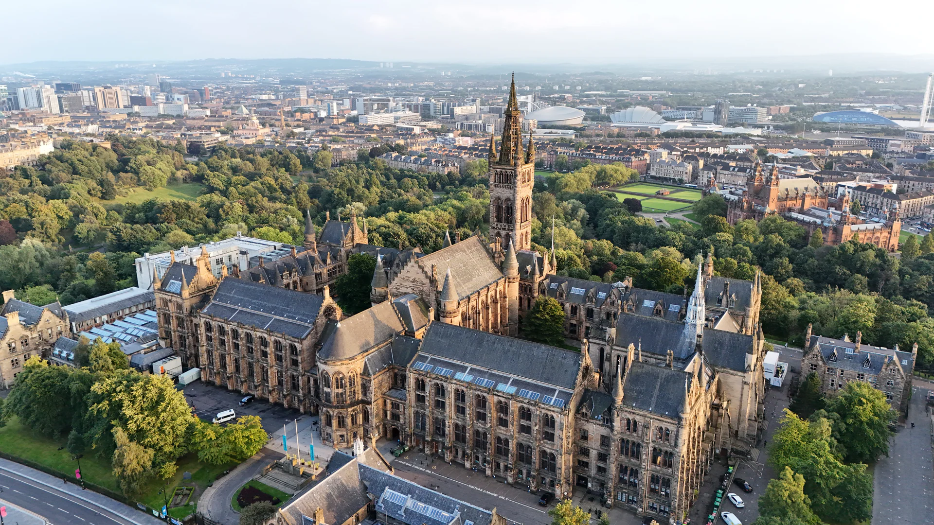 Glasgow Skyline with the Cathedral Glasgow cathedral from above