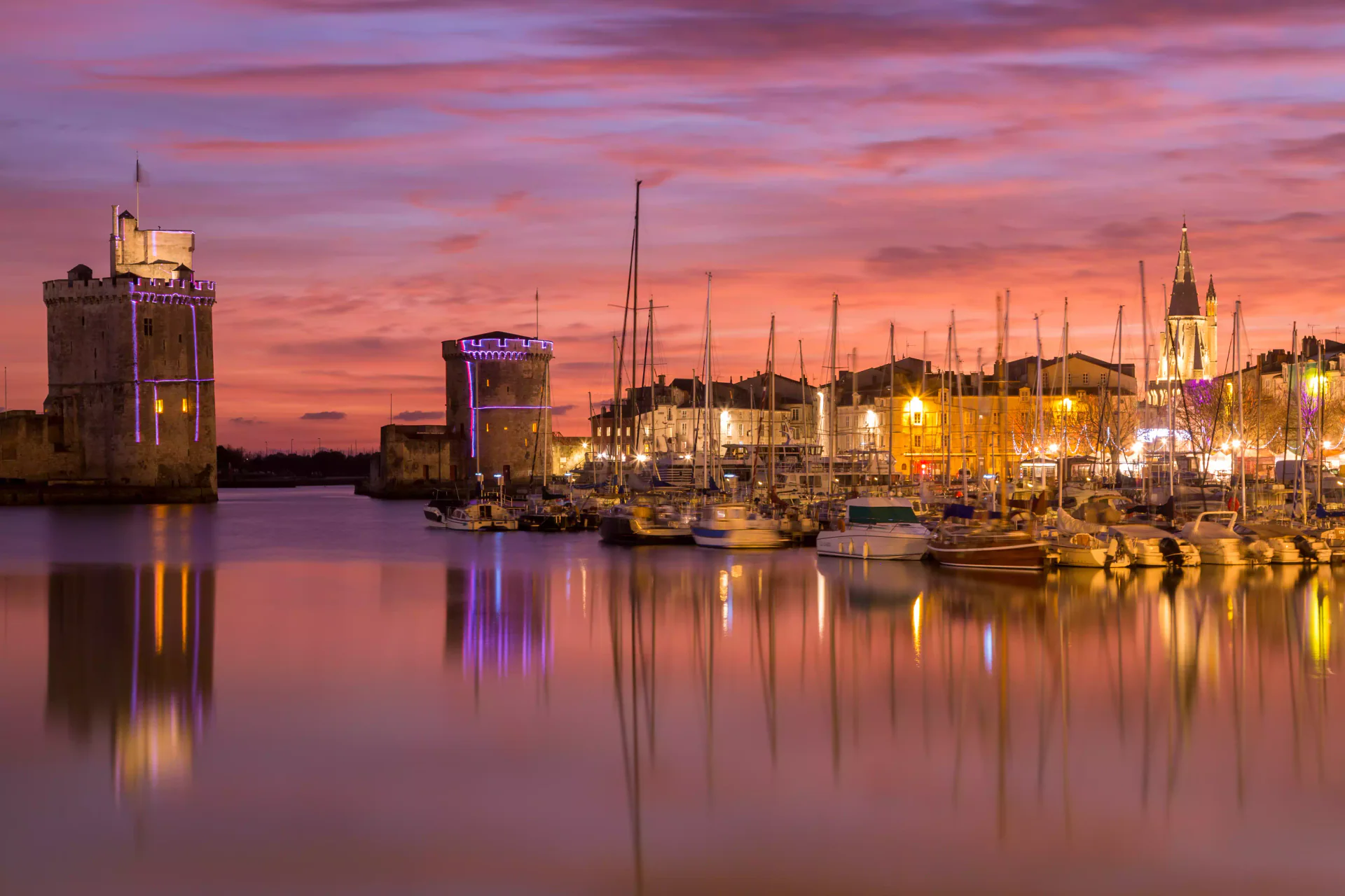 La Rochelle Port La Rochelle Port after sunset